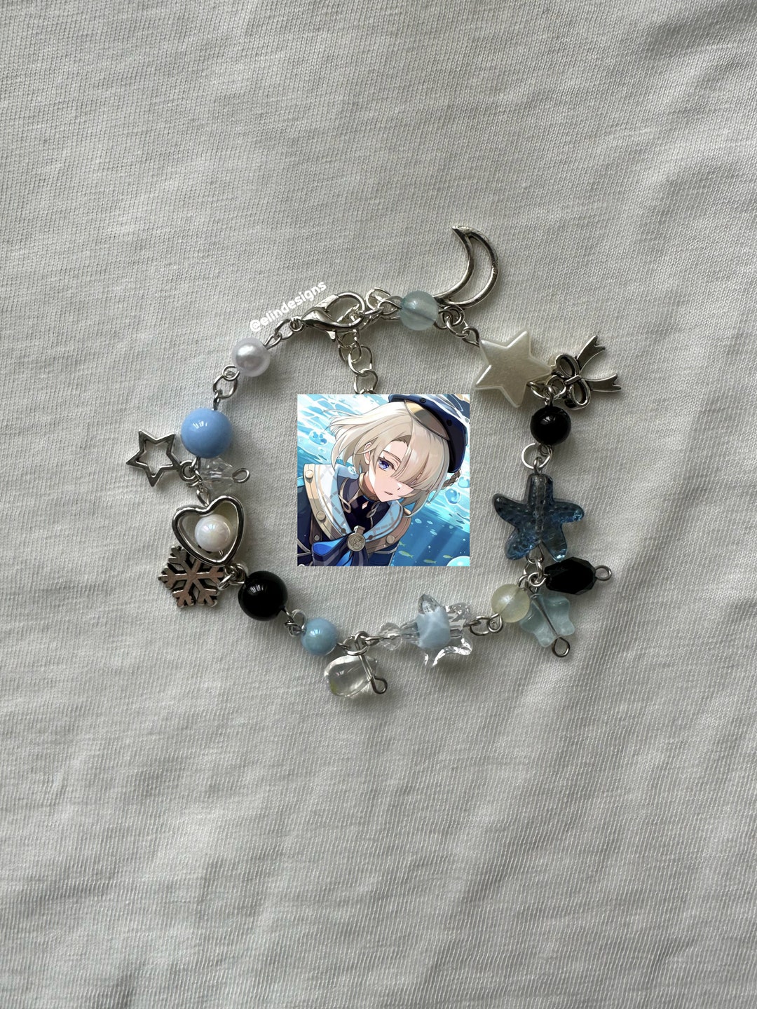 Freminet Genshin Impact Bracelet Y2k Acubi Cute Blue White Yellow Cryo ...