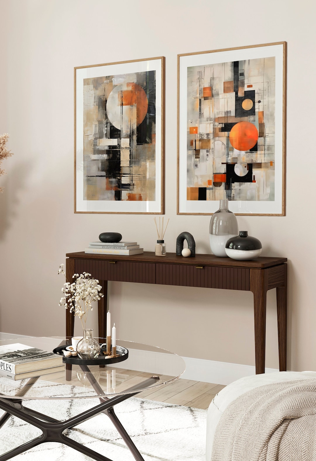 Neutral Mid Century Modern Wall Art Prints Neutral Gallery - Etsy