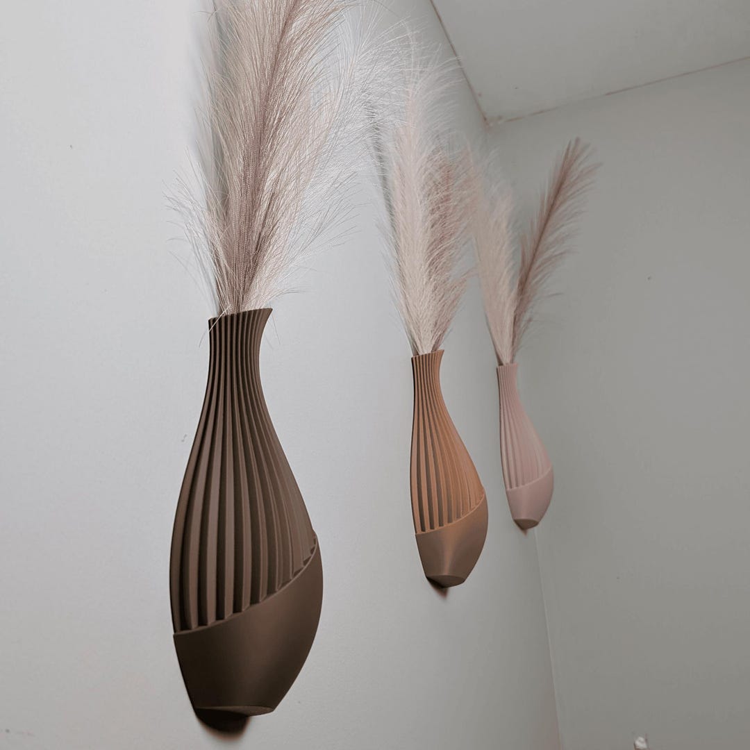 Abstract Vase | Teardrop Wall Vase | 3 Piece Vase Set | Wall Pocket ...