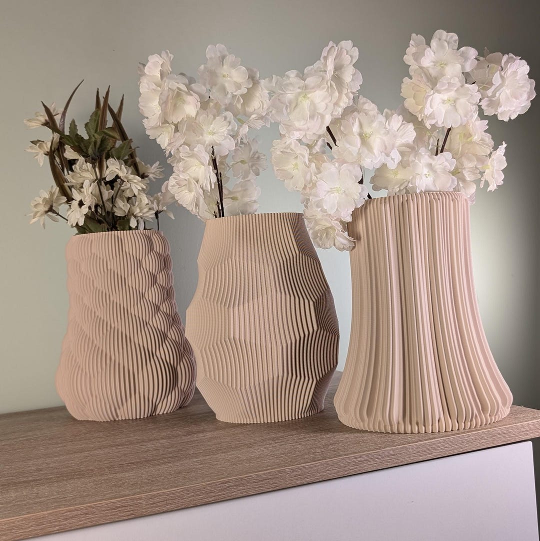 Abstract Vase | 3-piece Vase Set | Modern Decorative Vase | Uni-color ...