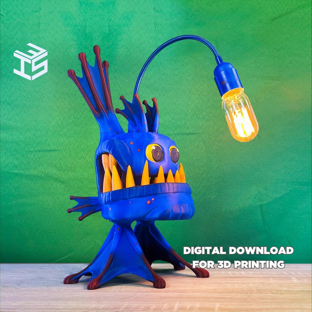 Anglar Fish Lamp 3D Print STL File for Digital Download , 3D Printer ...