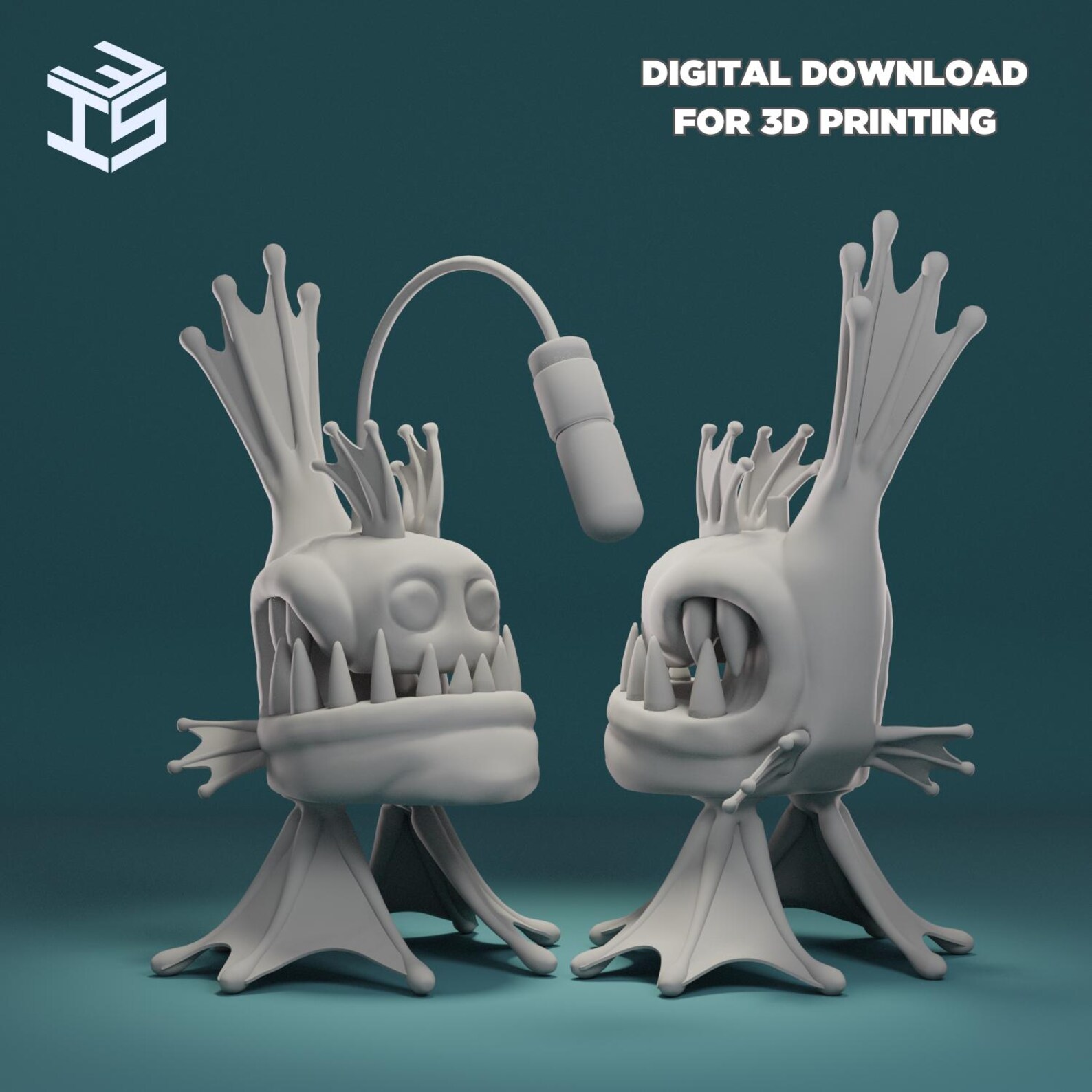 Anglar Fish Lamp 3D Print STL File for Digital Download , 3D Printer ...