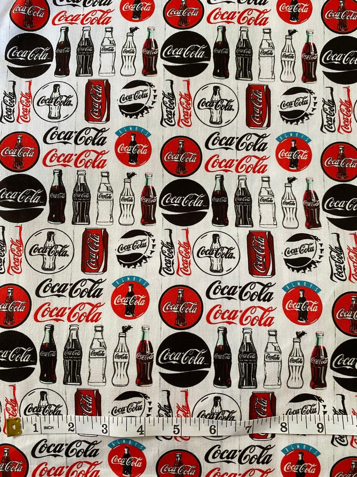 Coke Fabric 100% Cotton Fabric by the Yard Soda Pop Coke Fabric Coca ...