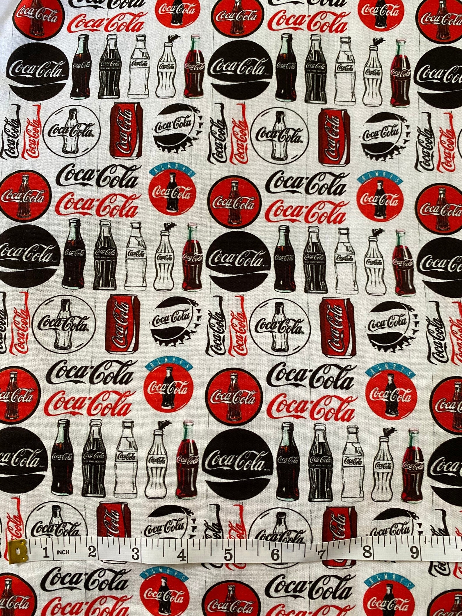 Coke Fabric 100% Cotton Fabric by the Yard Soda Pop Coke Fabric Coca ...