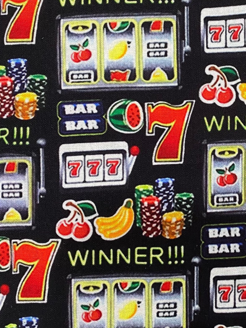 Casino Fabric 100% Cotton Fabric by the Yard Slot Machine Lucky 7s ...