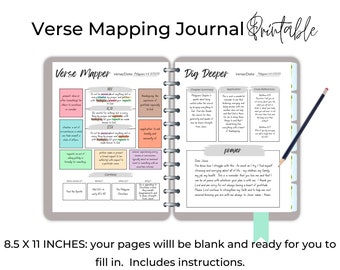 Verse Mapping Journal Printable I Bible Mapping Planner Printable I ...