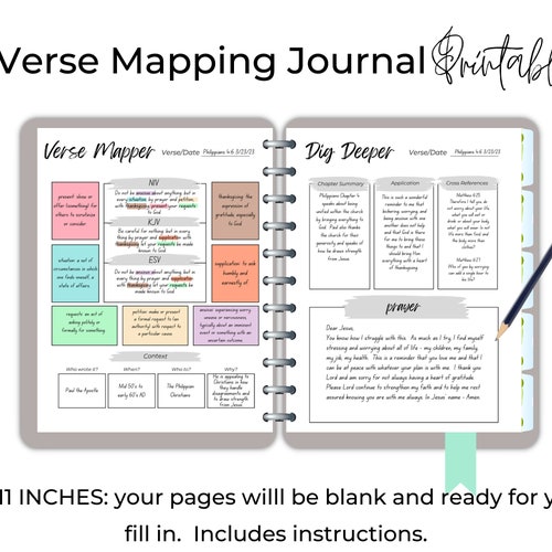 Verse Mapping Journal Printable Bible Mapping Printable - Etsy