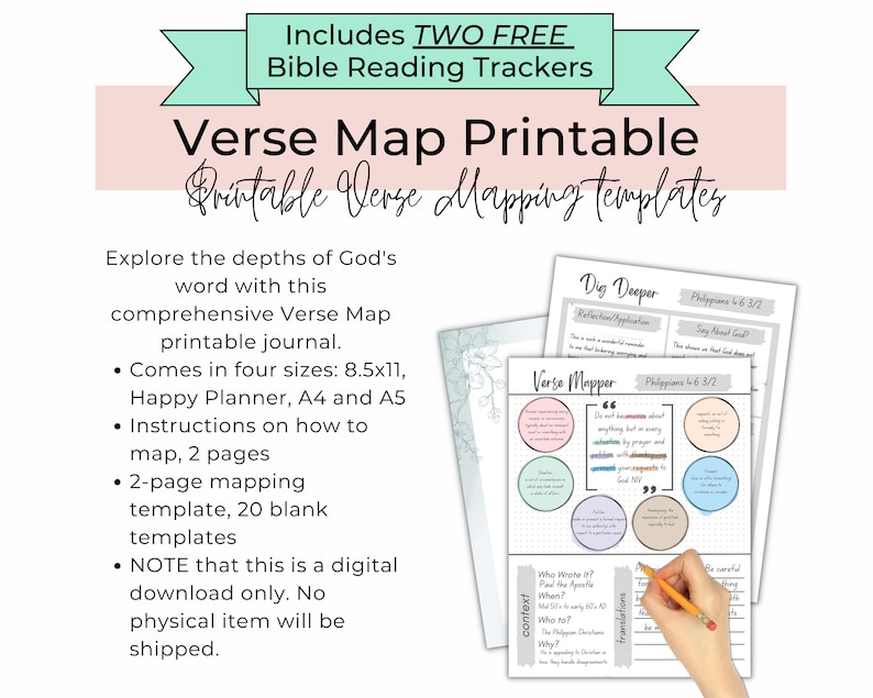 Verse Mapping Journal Printable I Bible Mapping Planner Printable I ...