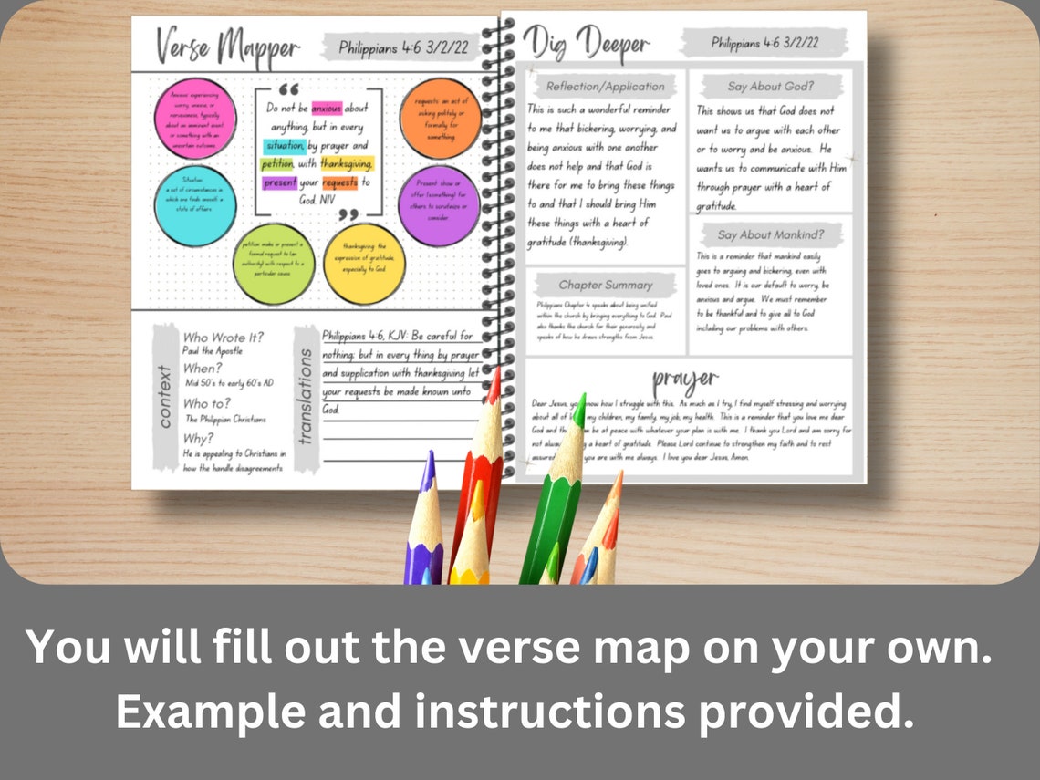 Scripture Mapping Journal Verse Mapping Bible Verse Memorizing ...