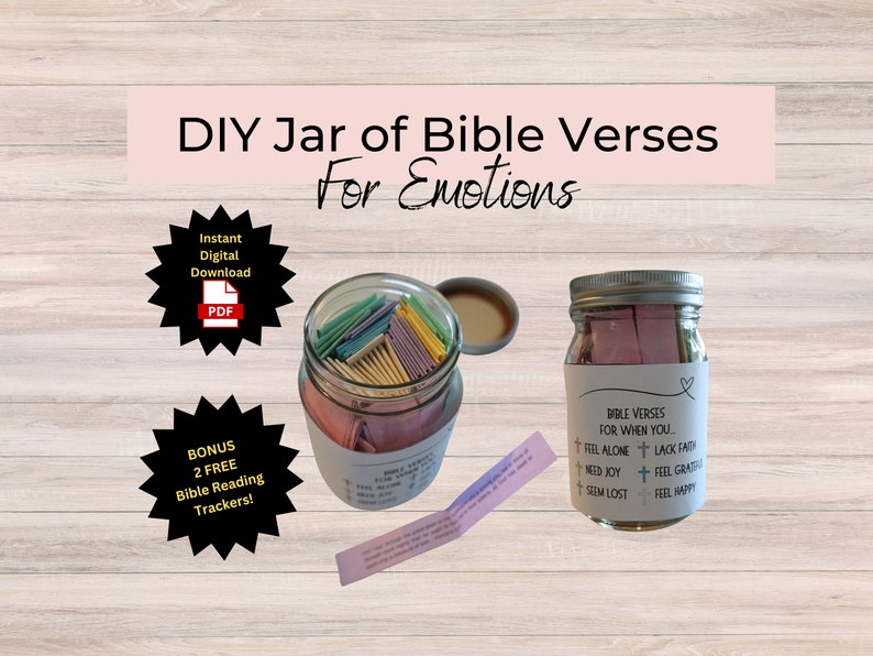 DIY Bible Verses in A Jar for Encouragement Scripture Jar, Bible Verses ...