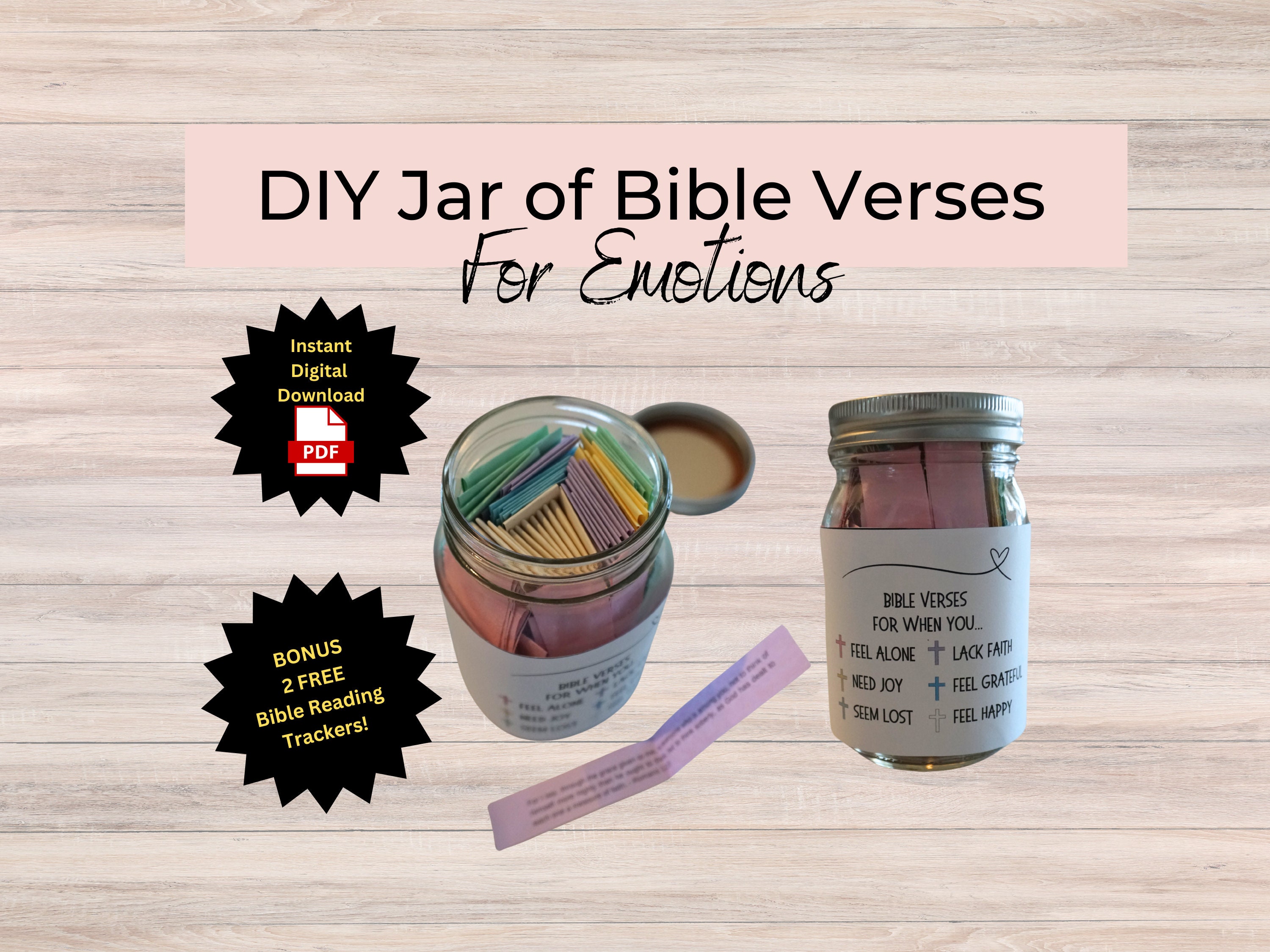 DIY Bible Verses in A Jar for Encouragement Scripture Jar, Bible Verses ...