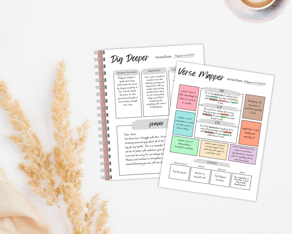 Verse Mapping Journal Printable I Bible Mapping Planner Printable I ...