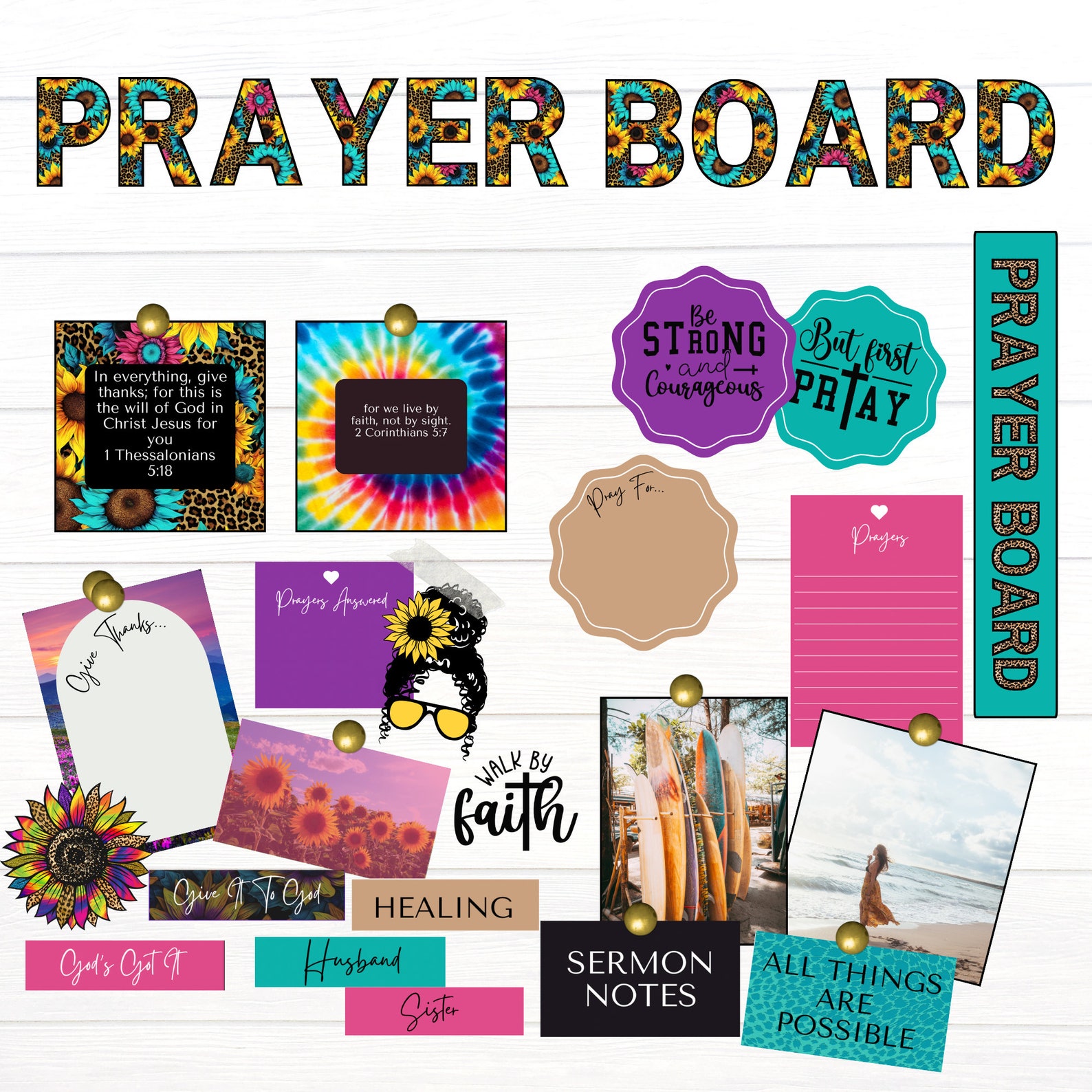Prayer Board Printables, Prayer Boards Kit, Vision Board Printable ...