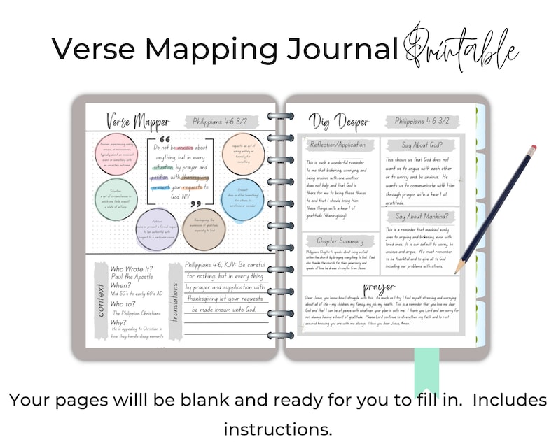 Verse Mapping Journal Printable I Bible Mapping Planner Printable I ...