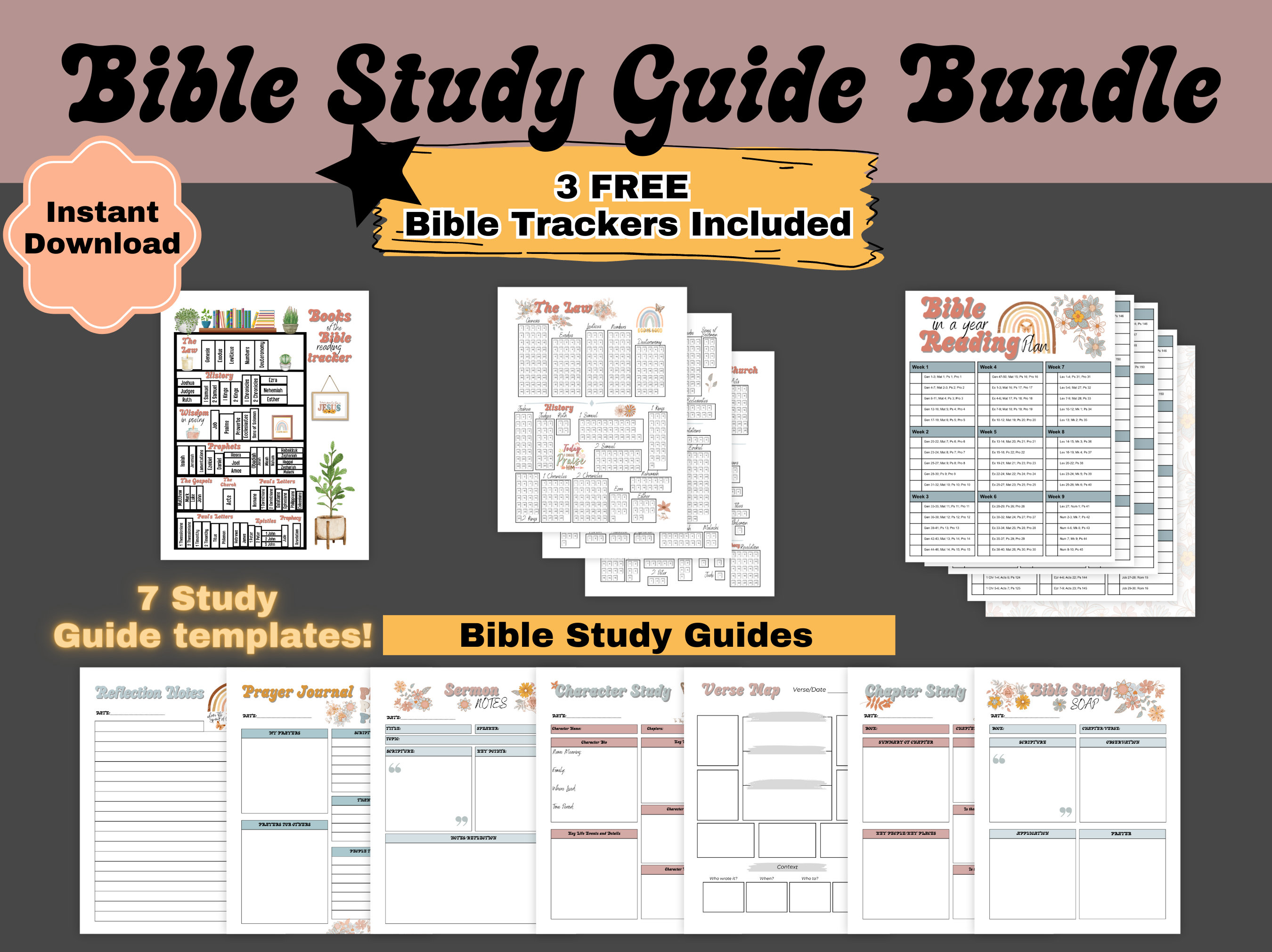 Printable Bible Study Planner and Free Bible Reading Trackers, Verse ...