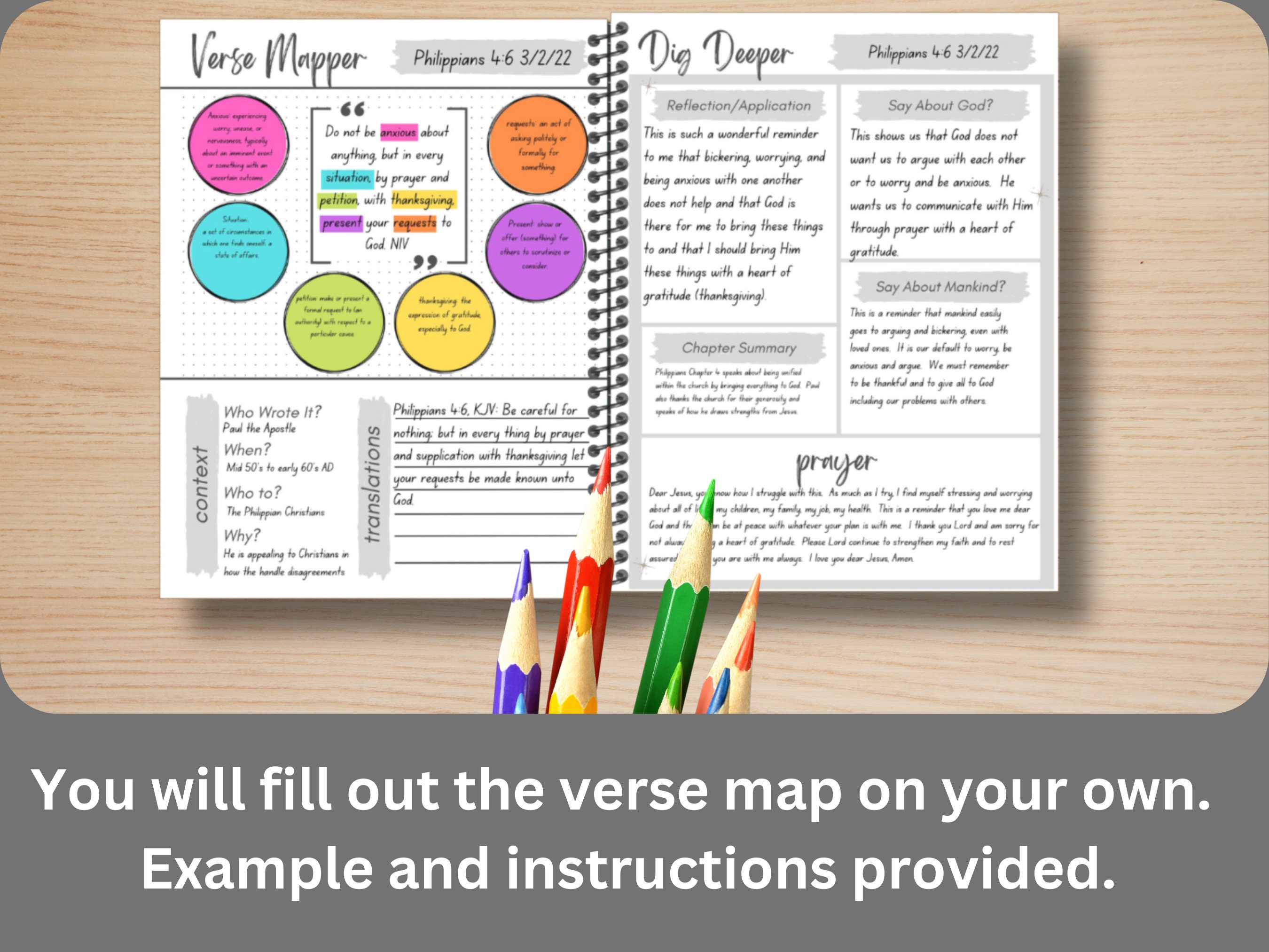 Verse Mapping Journal, Verse Map, Prayer Journal, Devotional Planner ... Verse Mapping Journal, Verse Map, Prayer Journal, Devotional Planner ...