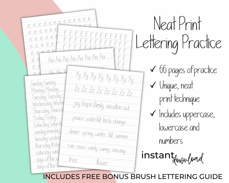 Calligraphy Practice Sheets Neat Print Handwriting Practice Sheet ...