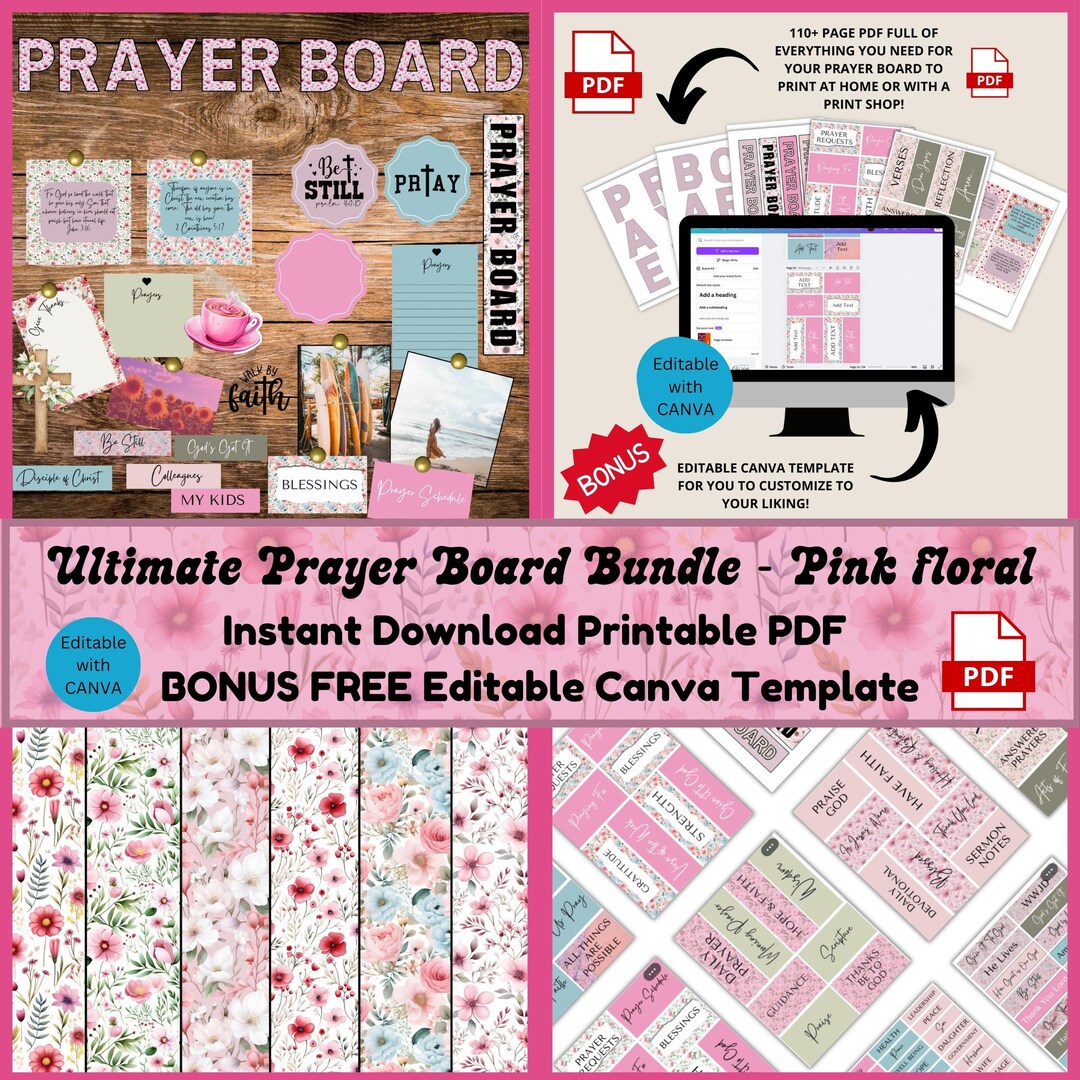 Prayer Board Printables, Prayer Boards Kit, Vision Board Printable ...