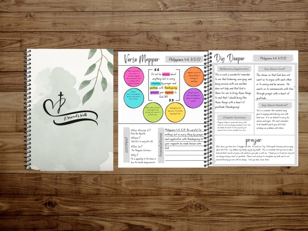 Verse Mapping Journal, Verse Map, Bible Study Journal, Prayer Journal ...