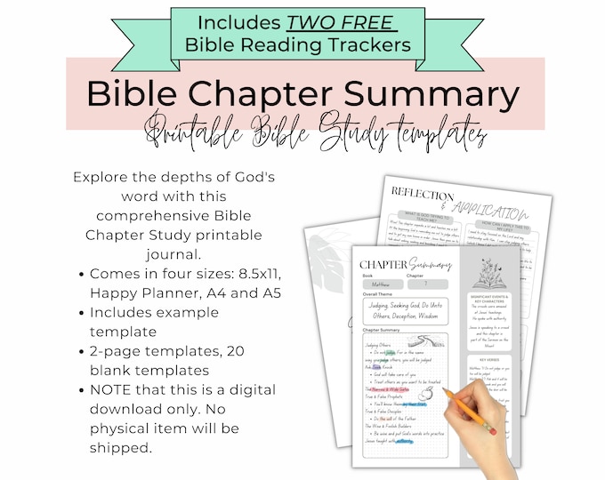 Bible Chapter Study Journal Printable I Bible Mapping Planner Printable ...