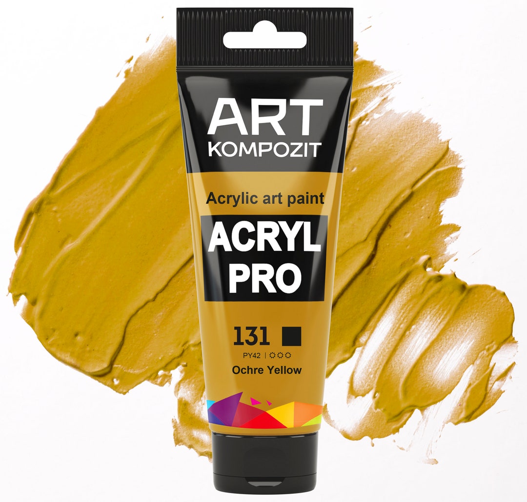 Acrylic Paint 131 Ochre Yellow Color Set of 12x2.6 Fl Oz/75 Ml, Acrylic ...
