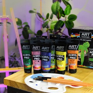 Artkompozit Acrylic Paint Set of 12x2.6 Fl Oz/75 Ml Acrylic Paints for ...
