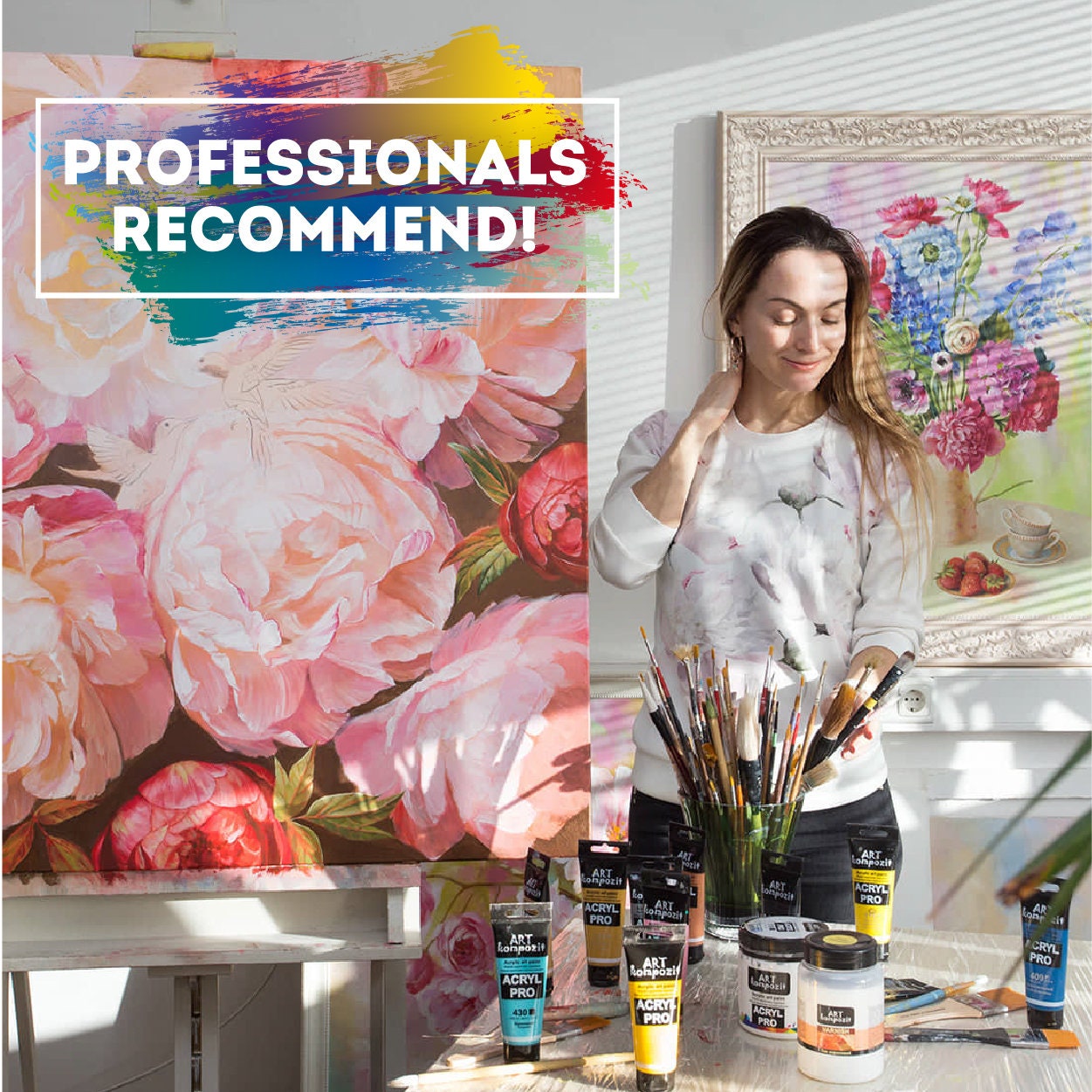 ACRYL PRO , Acrylic Paint - 430 Ml for Canvas, Wood and Cardboard ...