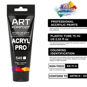 Acrylic Paints Set 107 Naples Yellow Deep Color of 12x2.6 Fl Oz/75 Ml ...