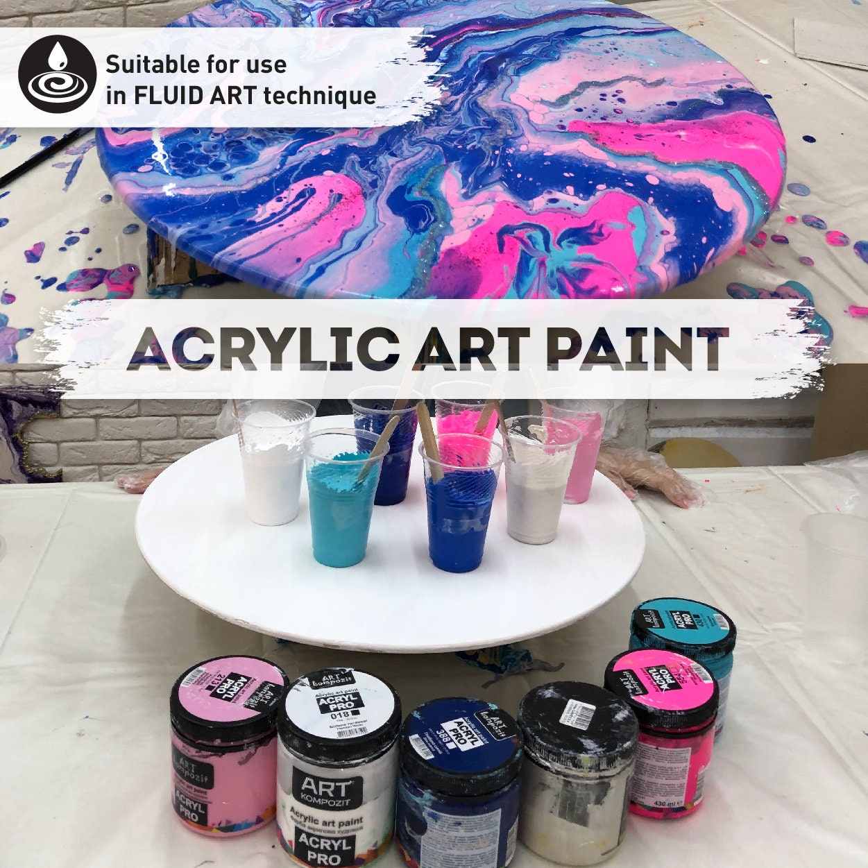 ACRYL PRO , Acrylic Paint - 430 Ml for Canvas, Wood and Cardboard ...