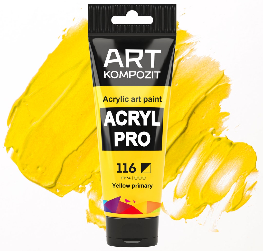 Acrylics Paints Set - 116 Yellow Primary Color Set of 12x2.6 Fl Oz/75 ...