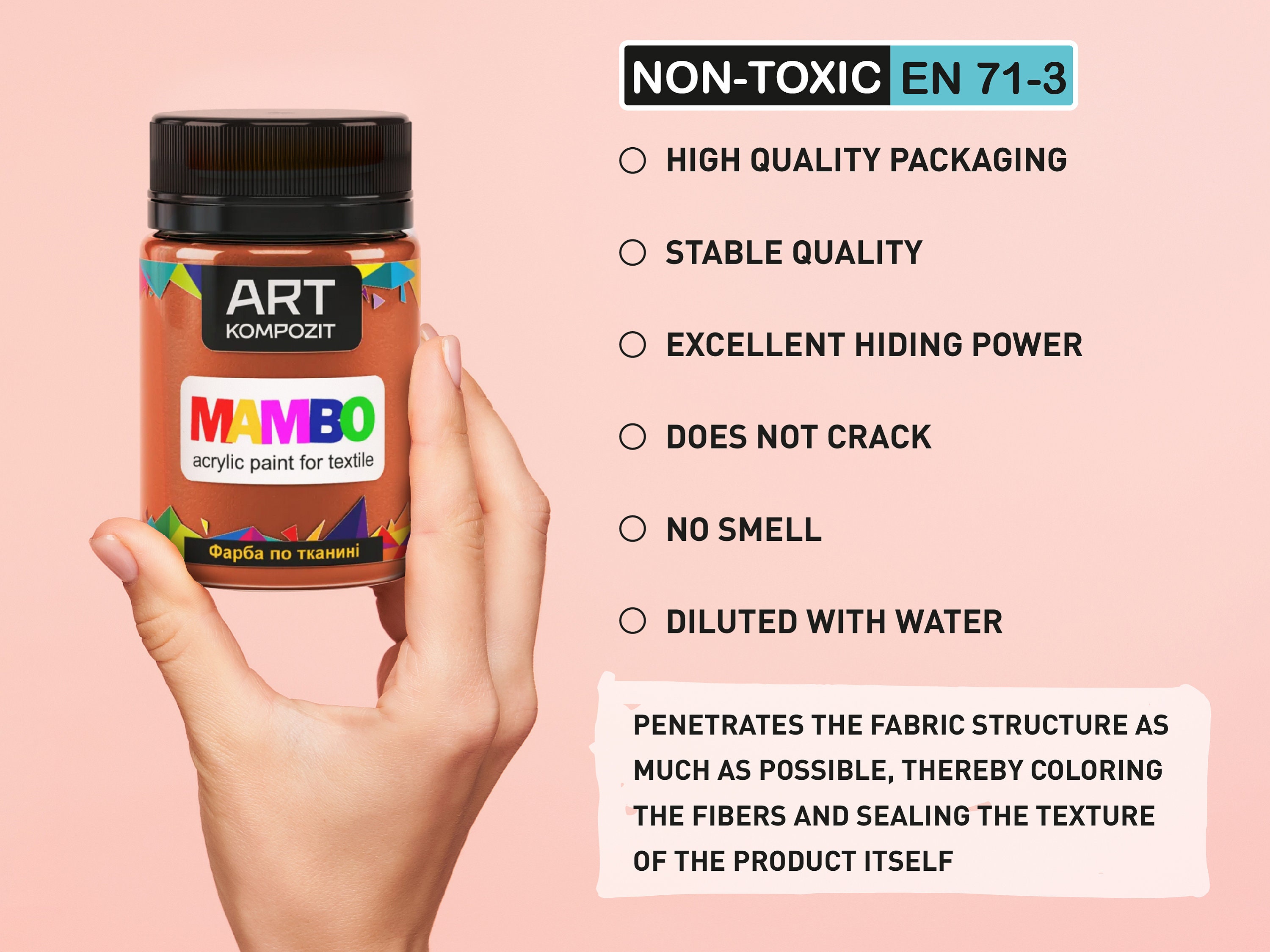 Artkompozit Acrylic Paint Set of 12 X 20 Ml/0.7 Fl Oz Clothes Paints ...