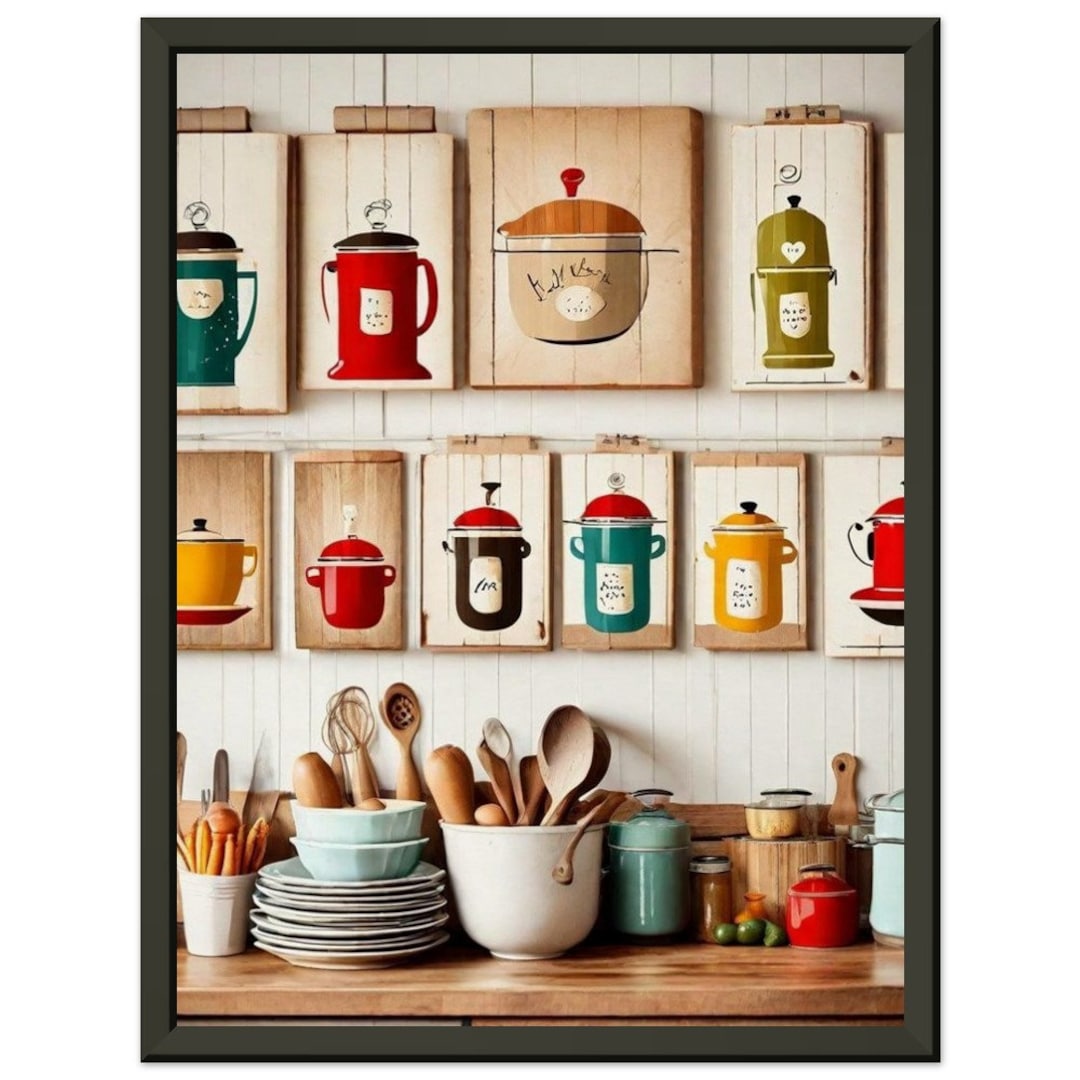 Culinary Wall Art/wooden Gastronomic Painting/kitchen Art With Wooden ...