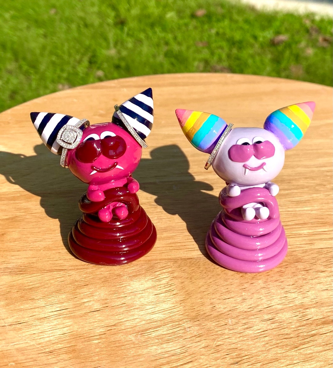 Kookee, Handmade Polymer Clay Figurine - Desk Friend, Novelty Ring ...