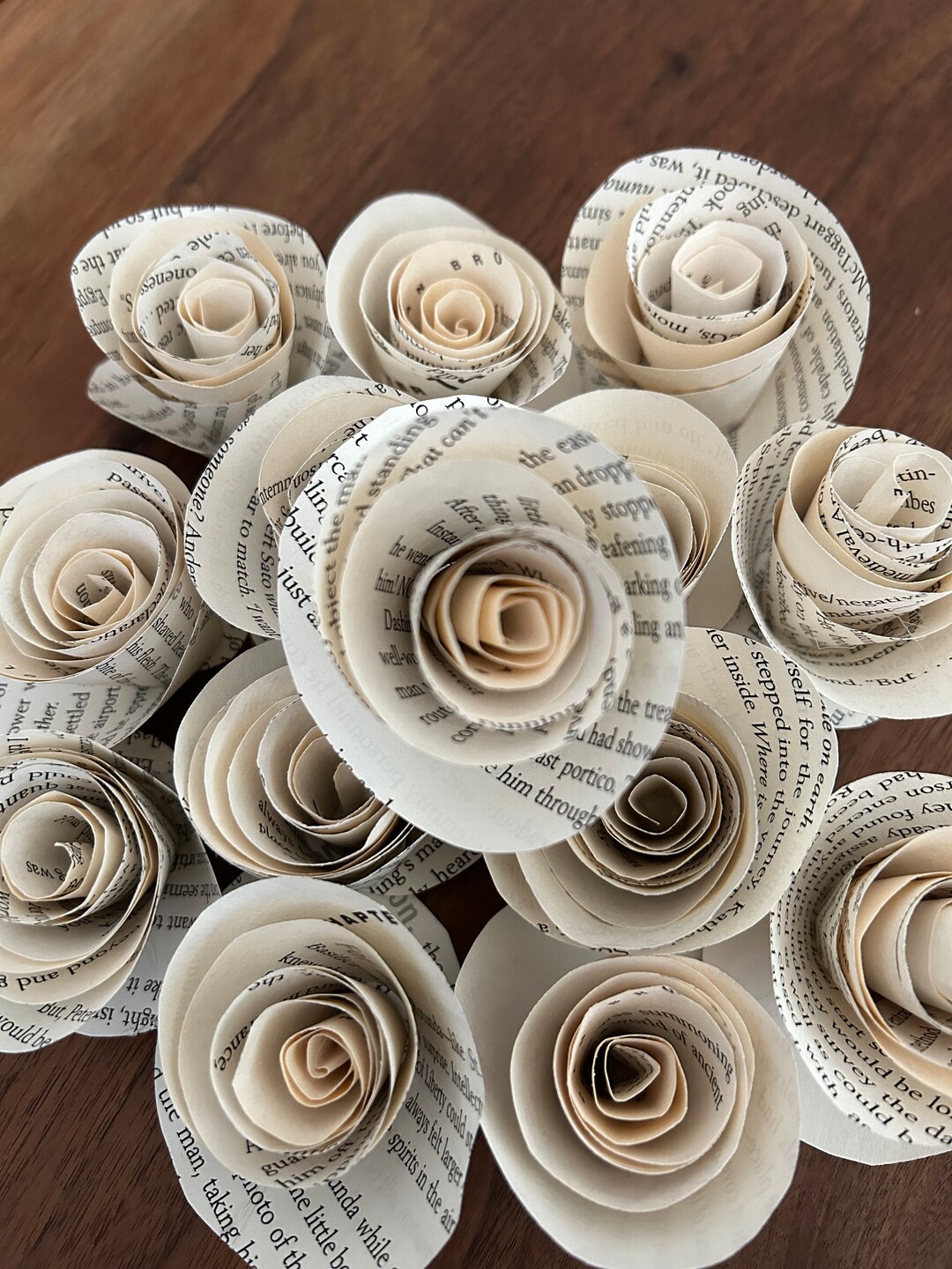 Custom Book Page Paper Roses and Paper Flowers Flower Centerpieces and ...