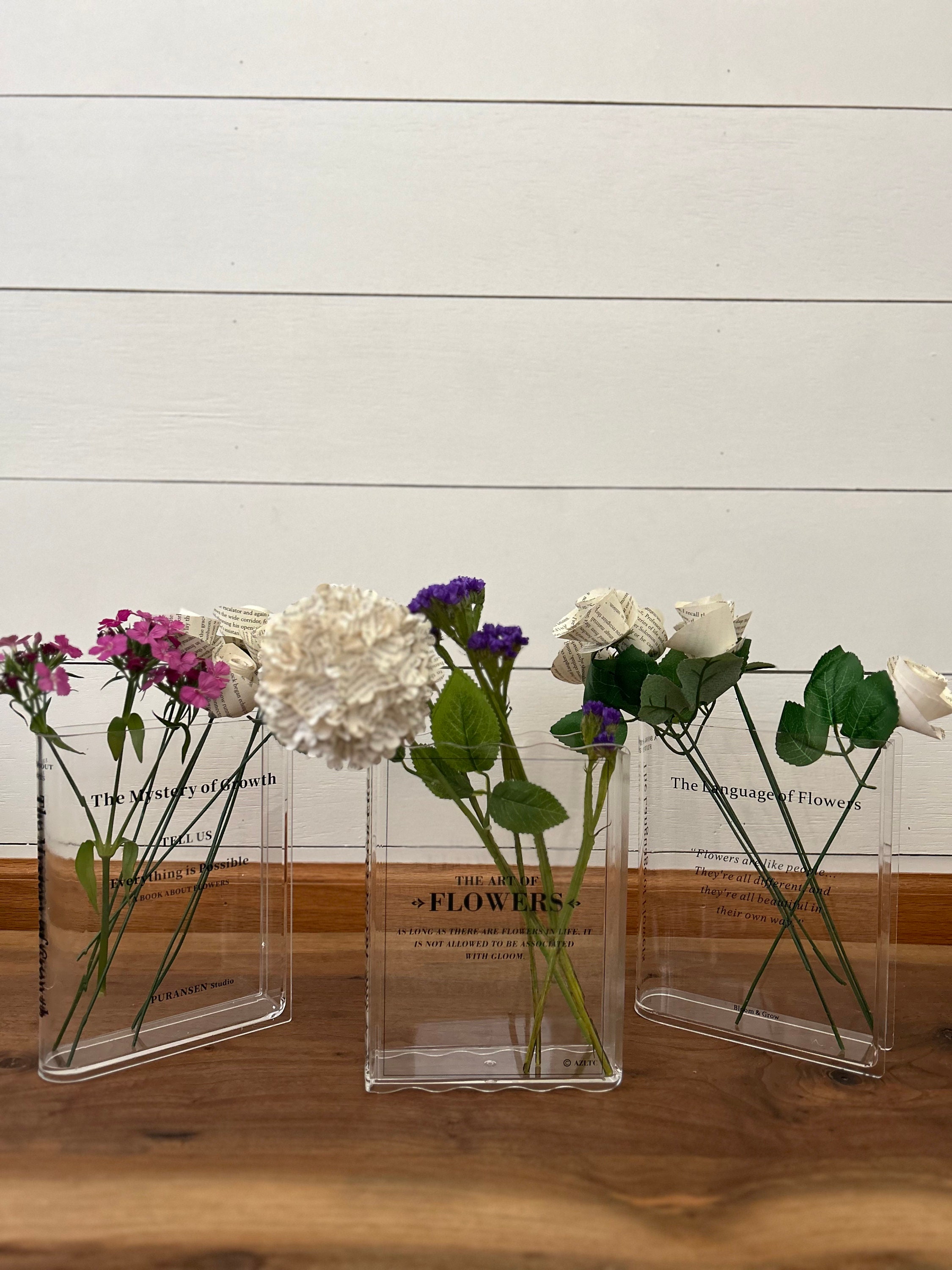 Acrylic Book Vase – Bookshelf Decor - Etsy