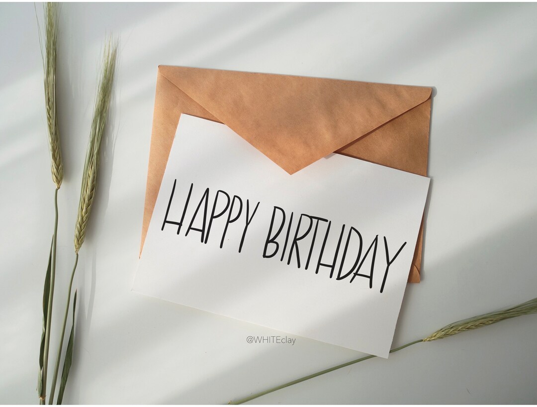 Minimalist Birthday Card, Black & White Digital Download - Etsy