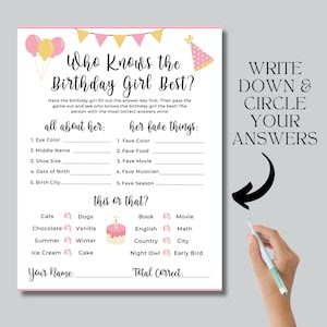 Who Knows the Birthday Girl Best, Birthday Quiz, How Well Do You Know ...