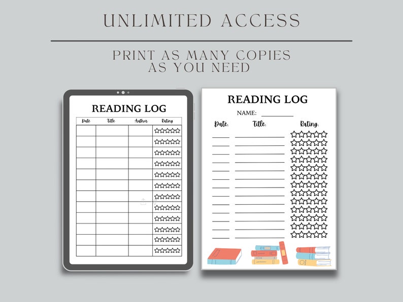 Reading Log Printable, Reading Tracker, Books to Read, Book Log, 52 ...