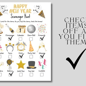 Happy New Year Scavenger Hunt, New Year's Eve Game, Kids New Year ...