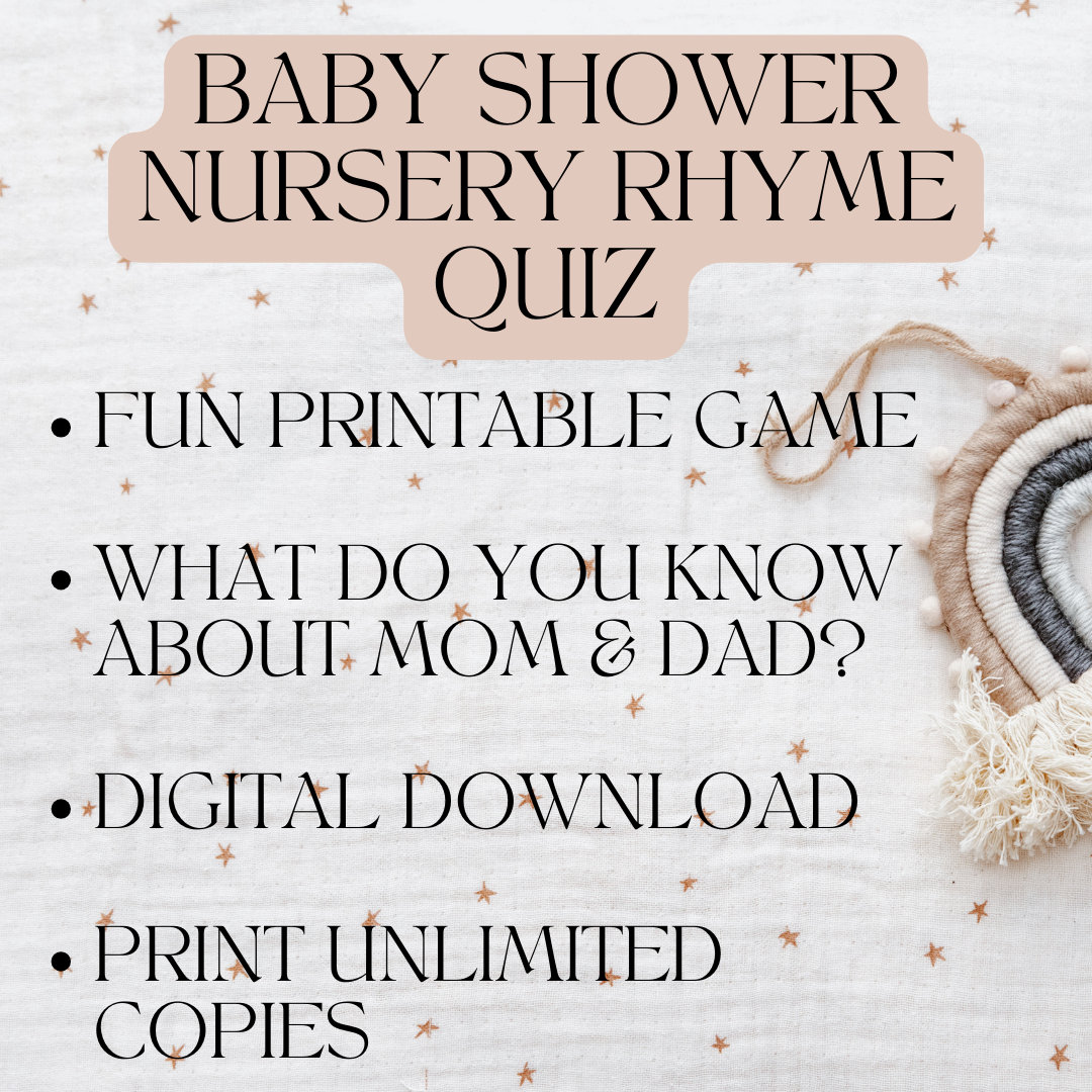 Baby Shower Nursery Rhyme Quiz Game (digital Download) - Etsy