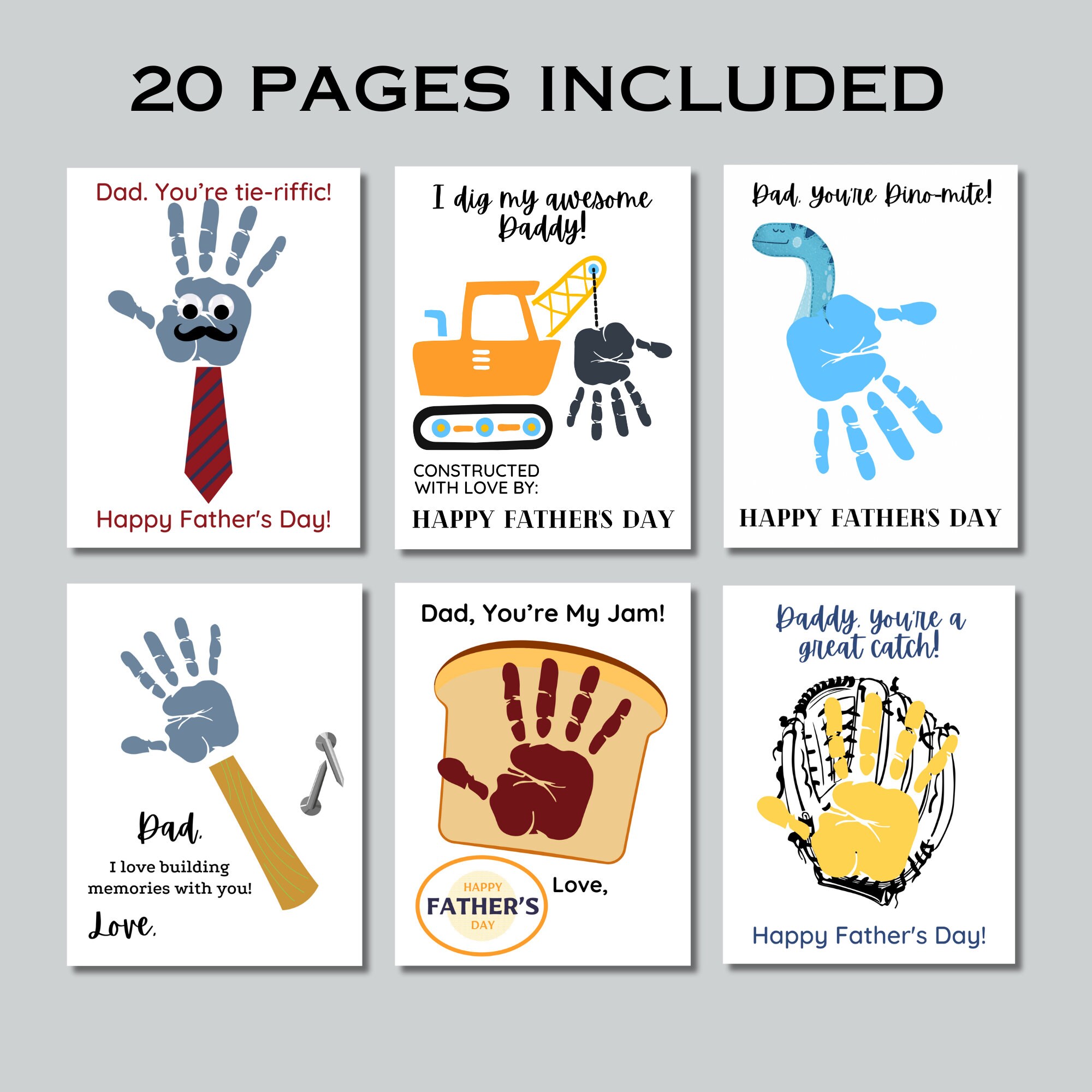 Fathers Day Handprint Craft Dad Birthday Gift DIY Gift for Dad Fathers ...