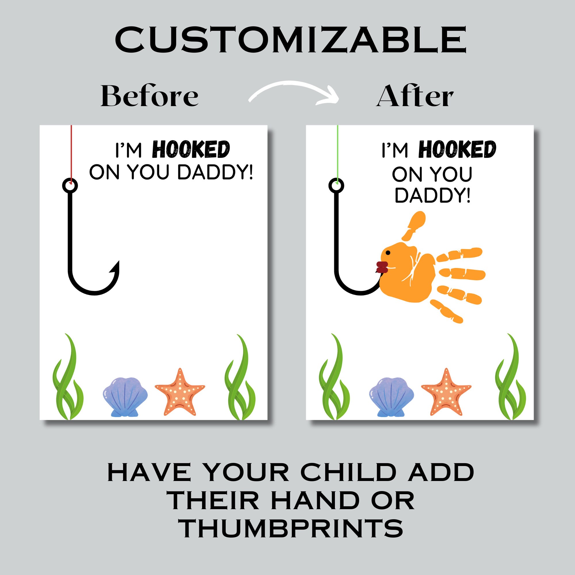 Fathers Day Handprint Craft Dad Birthday Gift DIY Gift for Dad Fathers ...