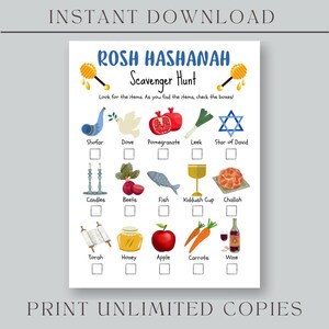Rosh Hashanah Scavenger Hunt: Kids Game (PDF Digital Download) - Etsy
