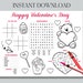 Valentine's Day Activity Mat, Valentine's Day Printable Activity Pages ...