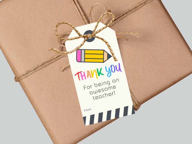 Teacher Appreciation Tags, Teacher Thank You Gift Tag, Thank You ...
