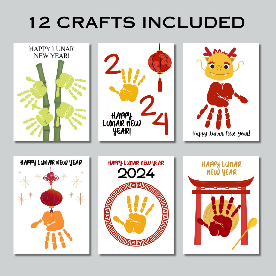 Chinese New Year Handprint Art, Lunar New Year Printable Handprint ...