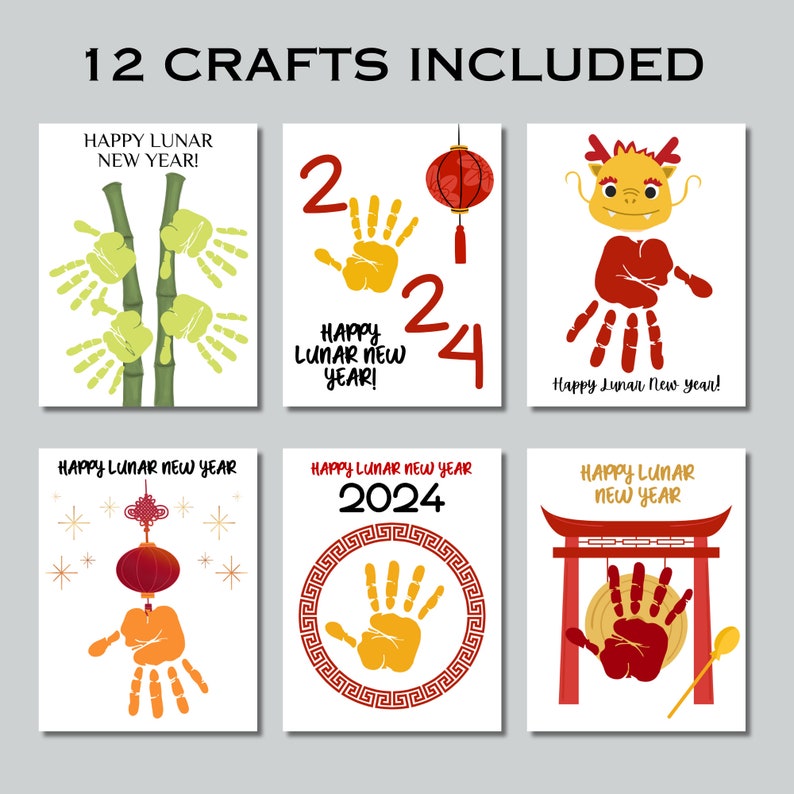Chinese New Year Handprint Art, Lunar New Year Printable Handprint ...