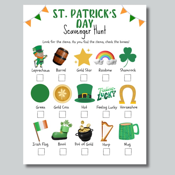 St Patricks Day Scavenger Hunt - Etsy