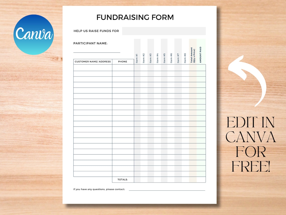 Vertical Fundraising Form, Fundraiser, Order Tracking Page, Canva ...
