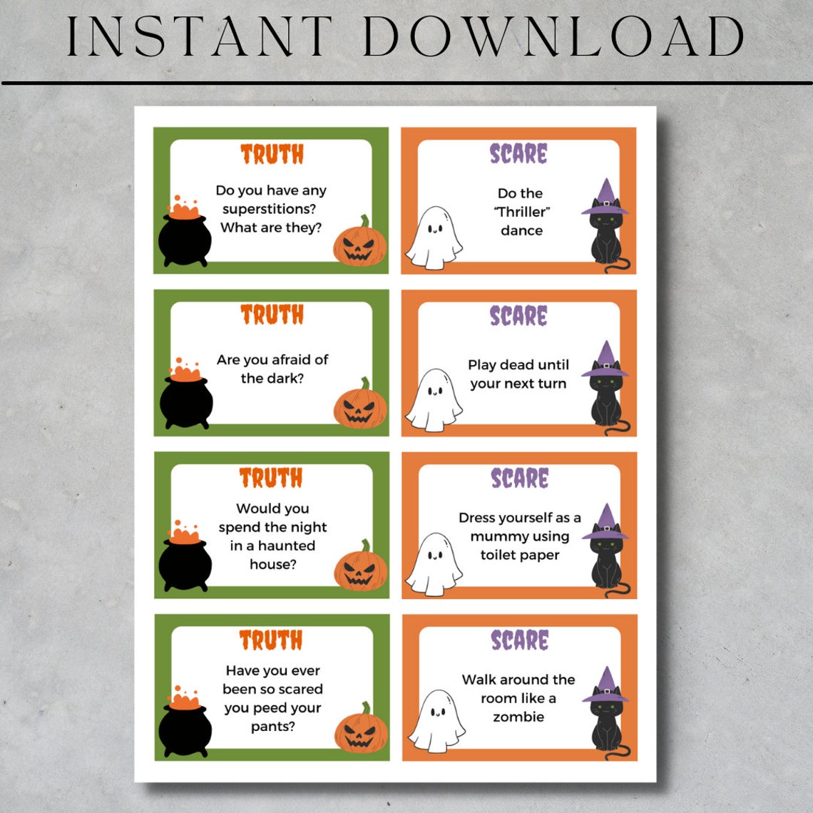 Halloween Truth or Scare, Halloween Truth or Dare, Halloween Kids Game ...